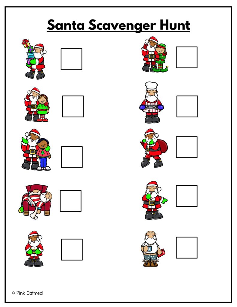 Holiday Themed Scavenger Hunts - Pink Oatmeal Shop