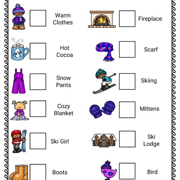 Winter Themed Scavenger Hunts - Pink Oatmeal Shop