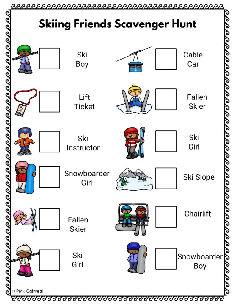 Winter Themed Scavenger Hunts - Pink Oatmeal Shop