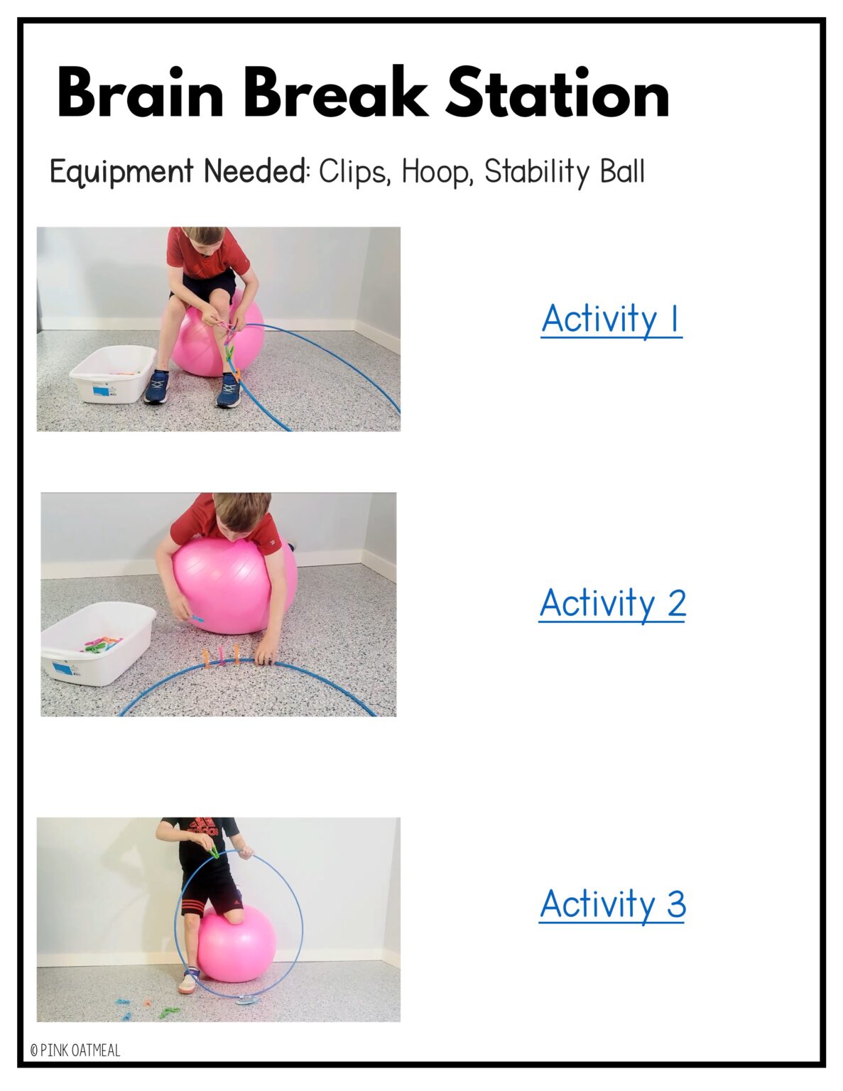 Brain Break Stations - Pink Oatmeal Shop
