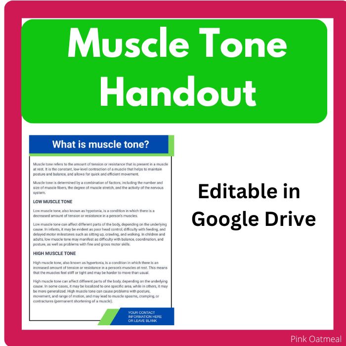 Muscle Tone Explained Handout Pink Oatmeal Shop