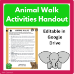 Animal Walk Activities Handout - Pink Oatmeal Shop
