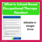What is School-Based Occupational Therapy Handout - Pink Oatmeal Shop