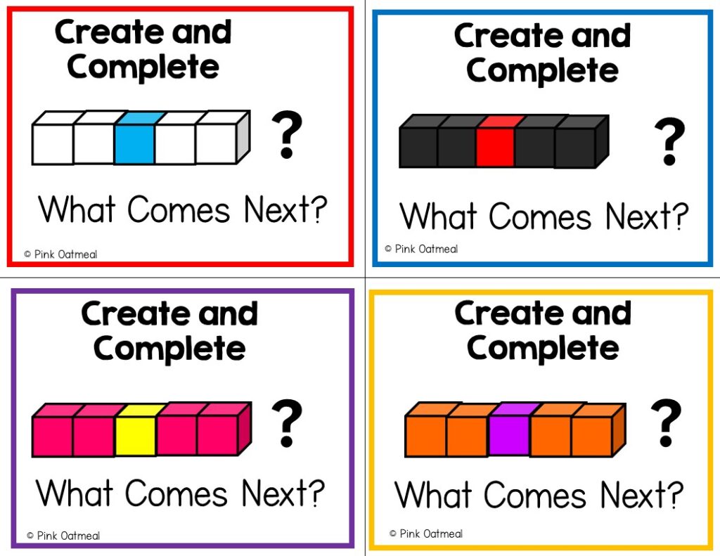 Block Pattern Task Cards - Pink Oatmeal Shop