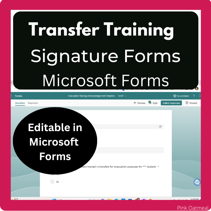 Transfer Training Form Microsoft Forms Pink Oatmeal Shop