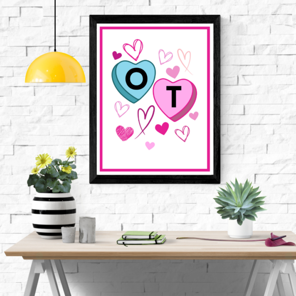 Occupational Therapy Hearts Poster and Printable - Pink Oatmeal Shop