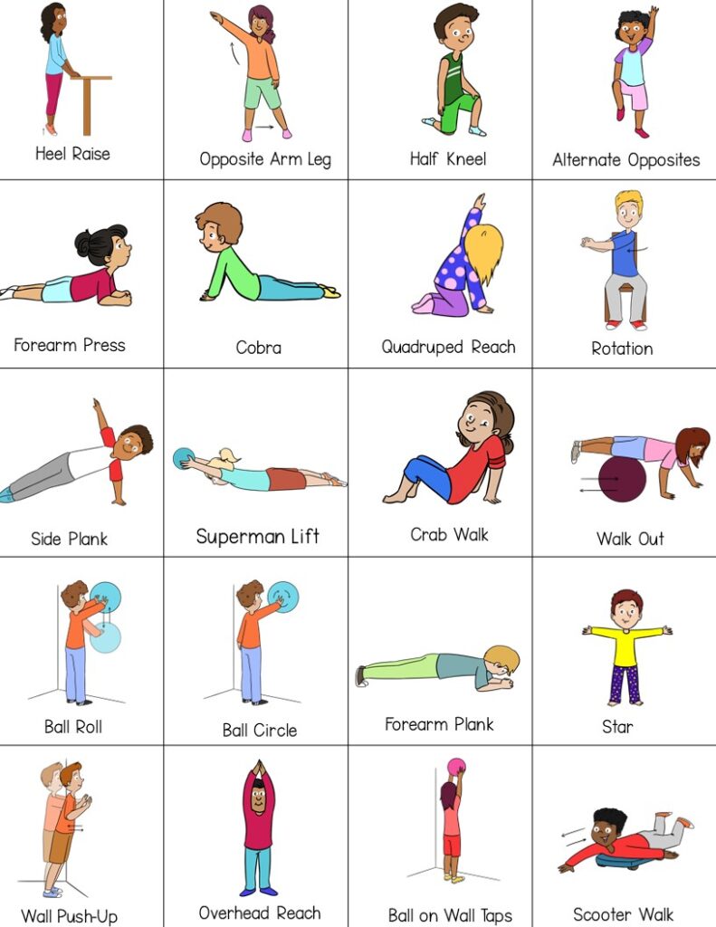 Exercise Visual Schedule - Pink Oatmeal Shop