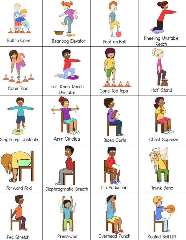 Exercise Visual Schedule - Pink Oatmeal Shop