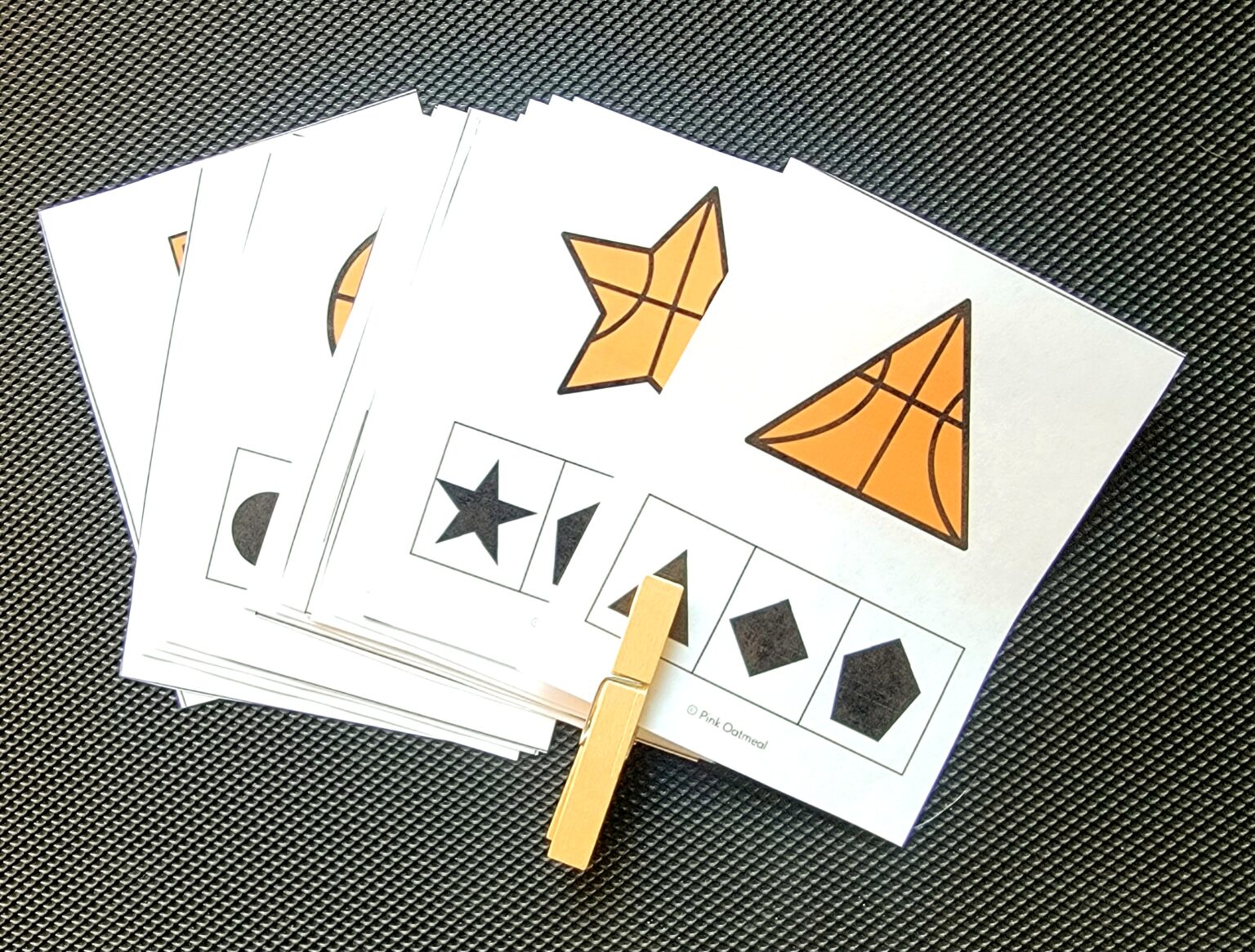 Basketball Shape Clip Cards - Pink Oatmeal Shop