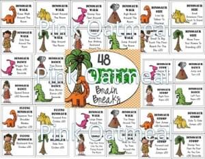 Dinosaur Themed Brain Breaks - Pink Oatmeal Shop