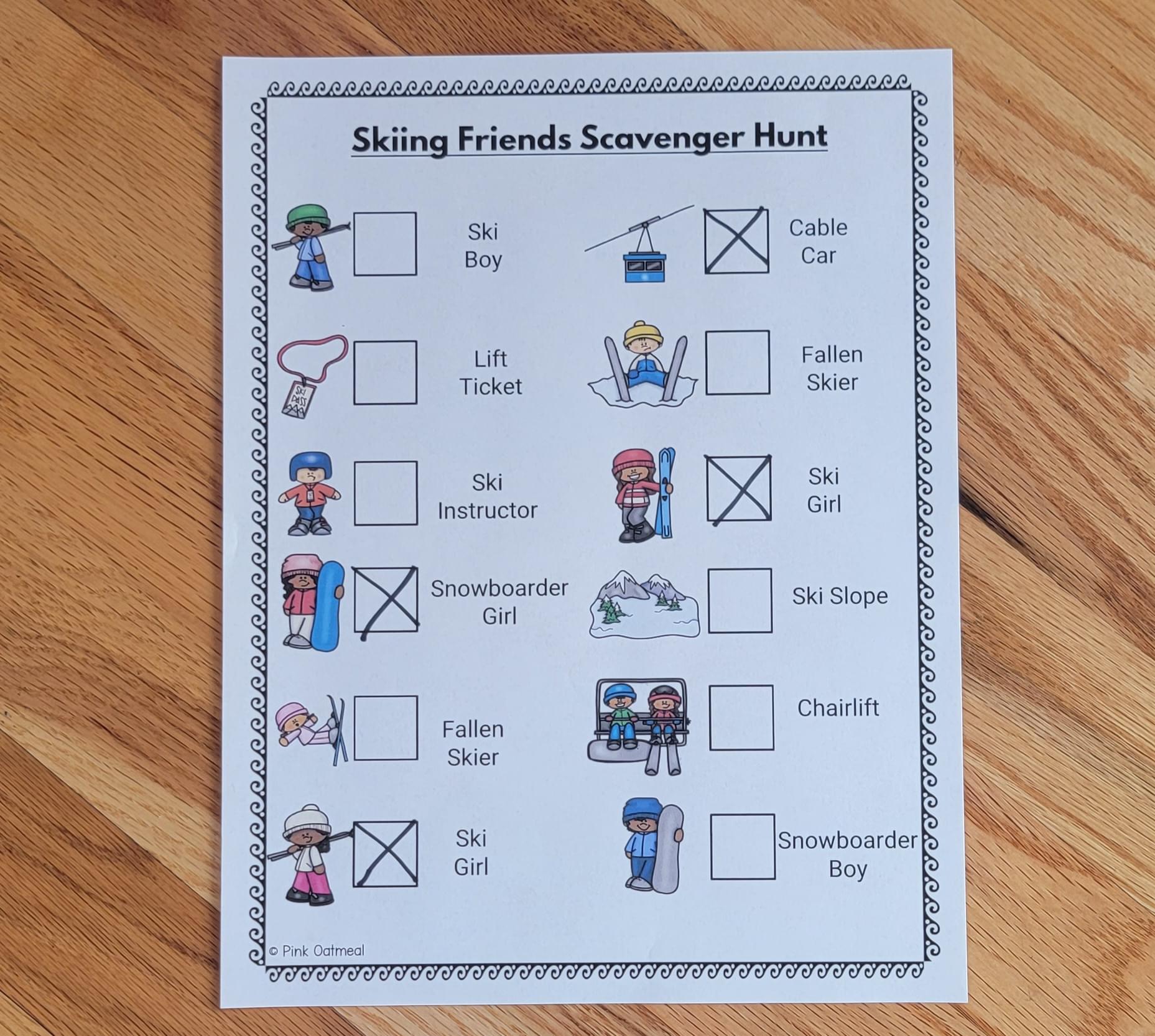 Winter Themed Scavenger Hunts - Pink Oatmeal Shop