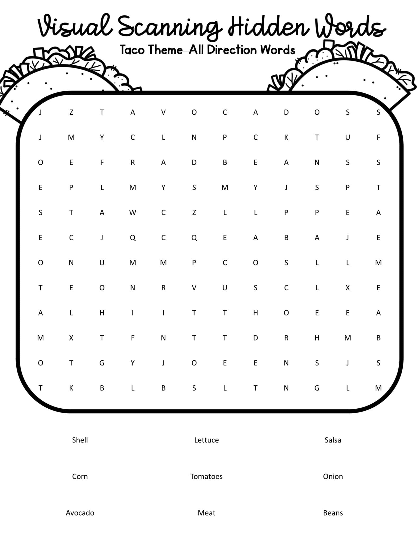 Hidden Word Visual Scanning - Pink Oatmeal Shop