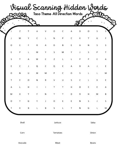 Hidden Word Visual Scanning - Pink Oatmeal Shop