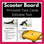 Scooter Board Task Cards - Editable - Pink Oatmeal Shop